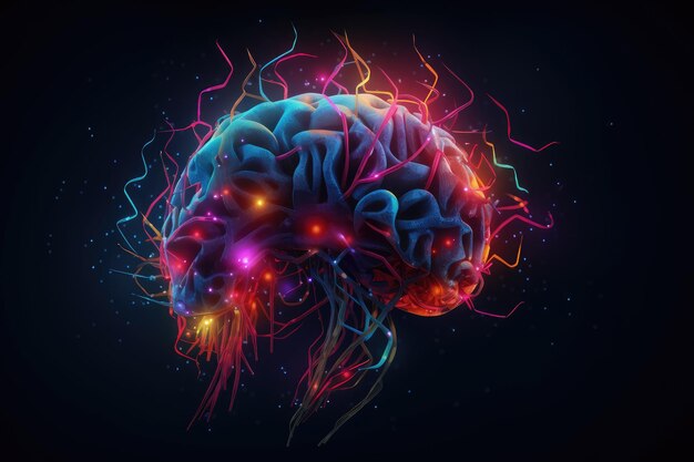 Vibrant Neural Brain Activity Visualization | Premium AI-generated image Vibrant Neural Brain Activity Visualization | Premium AI-generated image