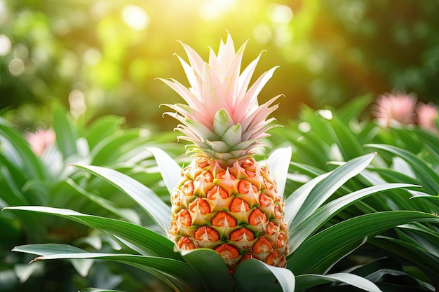 Premium Photo | Vibrant Pineapple Flowering Process Surrounded by Lush ... Premium Photo | Vibrant Pineapple Flowering Process Surrounded by Lush ...