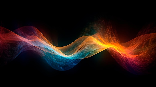 Premium AI Image | A vibrant wave of light on a dark background ... Premium AI Image | A vibrant wave of light on a dark background ...