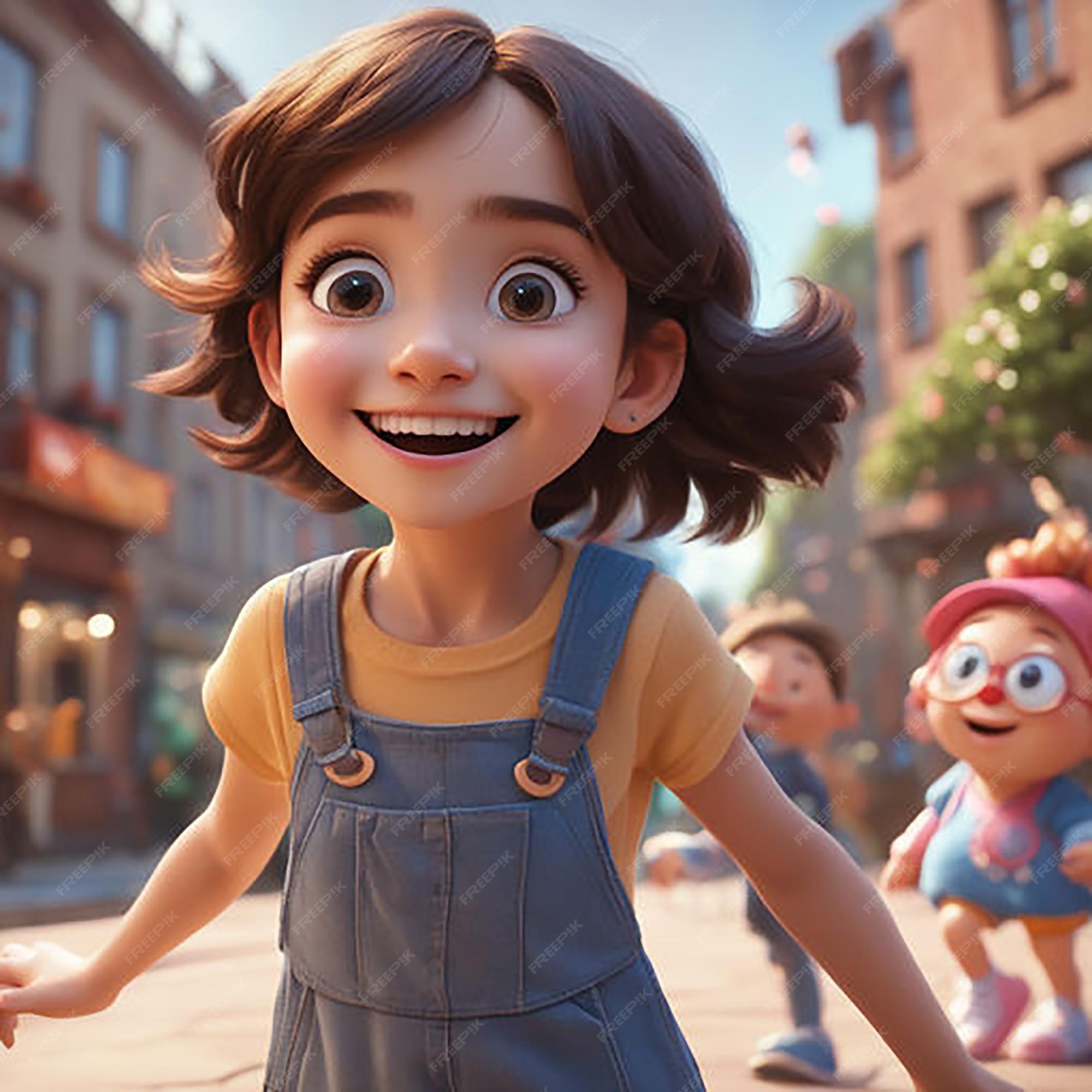 Premium Ai Image View Of 3d Happy Girl Pixar Style Cartoon Character