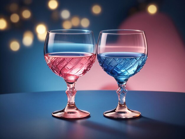 Premium Photo View Of Cocktail Mix In Glass With Abstract Neofuturistic Set