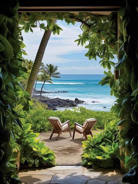 Premium AI Image | a view from the ocean through a window. Premium AI Image | a view from the ocean through a window.