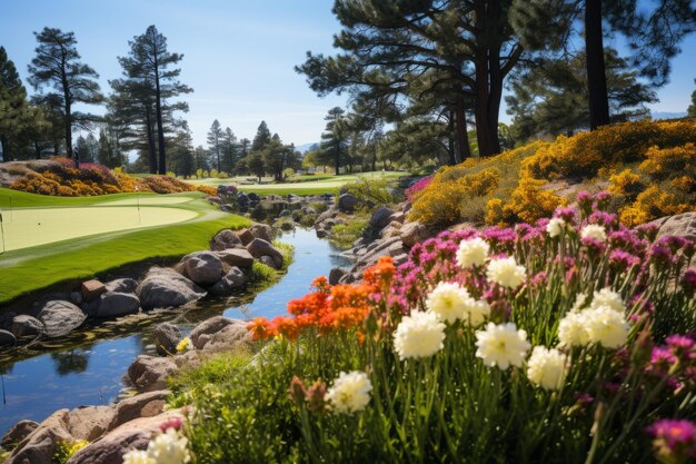 Premium AI Image | view of the golf course Generative AI Premium AI Image | view of the golf course Generative AI