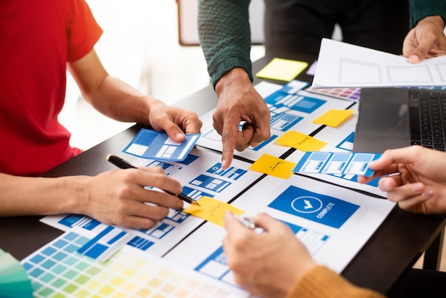 Premium Photo View Of Ui Developer Team Brainstorming On Their