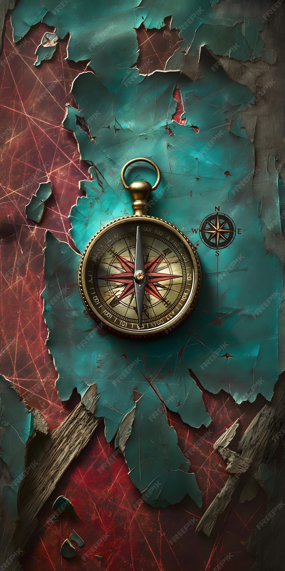 Premium Photo Vintage Compass On An Ancient World Map With Geographic Features