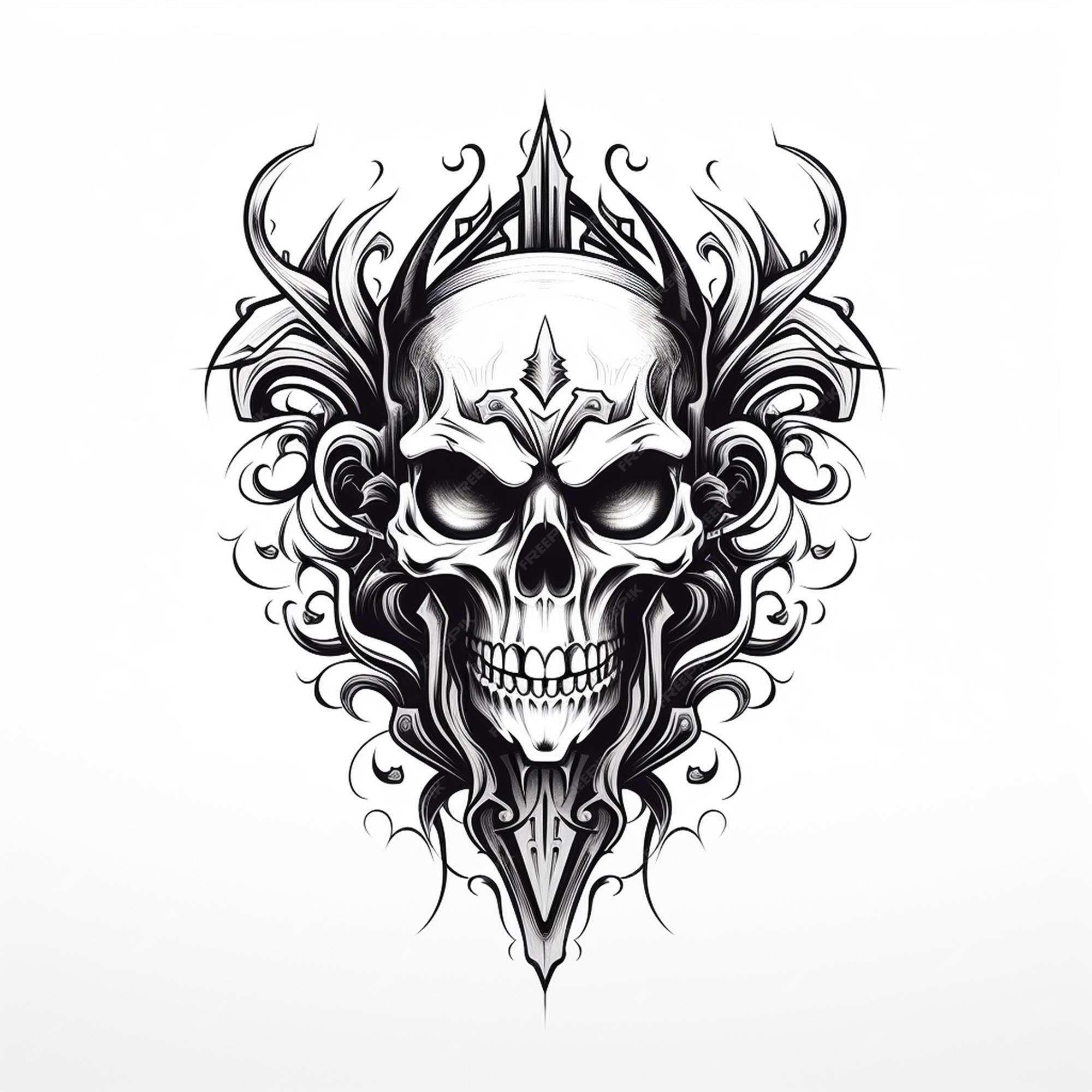Premium Ai Image Vintage Human Skull Retro Classic