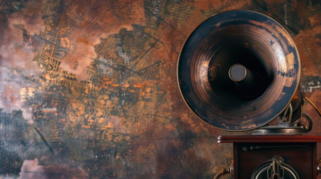 Premium Photo | Vintage Phonograph With Large Horn Speaker Against ... Premium Photo | Vintage Phonograph With Large Horn Speaker Against ...