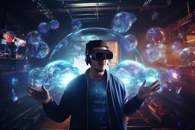 Premium AI Image | Virtual and augmented reality technology Premium AI Image | Virtual and augmented reality technology
