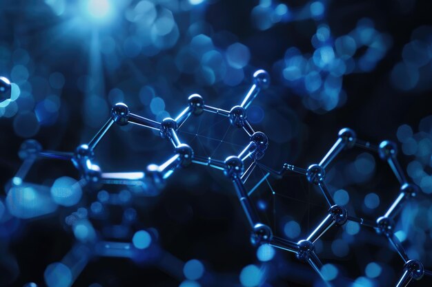 Premium Photo Virtual Chemical Structure Or Hexagon Molecular Geometry Pattern For Science
