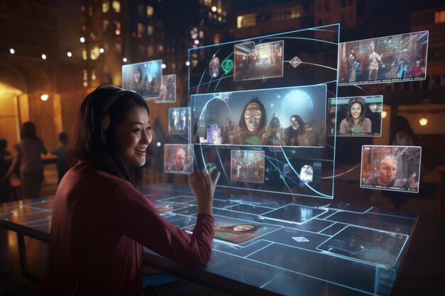 Premium AI Image | Virtual collaboration platforms connecting immigra ... Premium AI Image | Virtual collaboration platforms connecting immigra ...