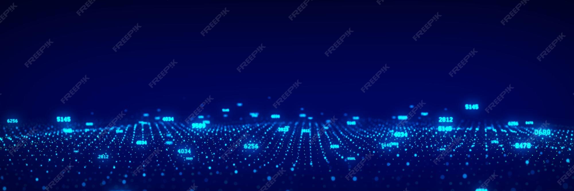 Premium Photo | Virtual dynamic digital wave in cyberspace Binary code data flow Technology of ...