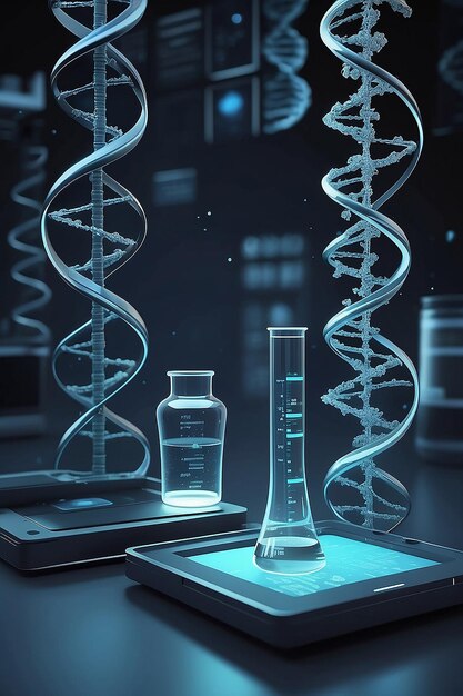 Premium Photo | Virtual interface dna science laboratory research Premium Photo | Virtual interface dna science laboratory research