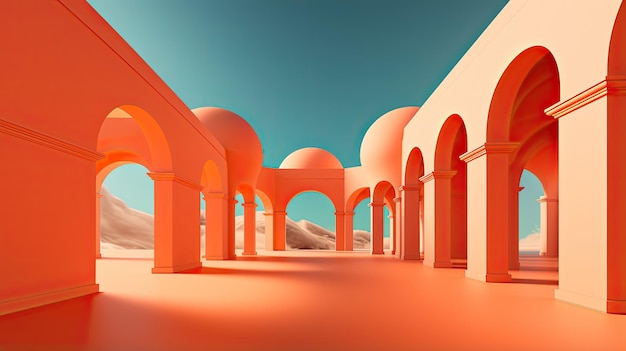 Premium Photo | Virtual reality in architecture solid color background Premium Photo | Virtual reality in architecture solid color background