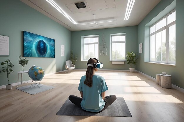 Premium Photo Virtual Reality Art Therapy Session In A Mental Health