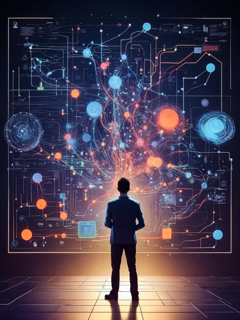 Premium Photo | Virtual screen using AI to process data analyze and ... Premium Photo | Virtual screen using AI to process data analyze and ...