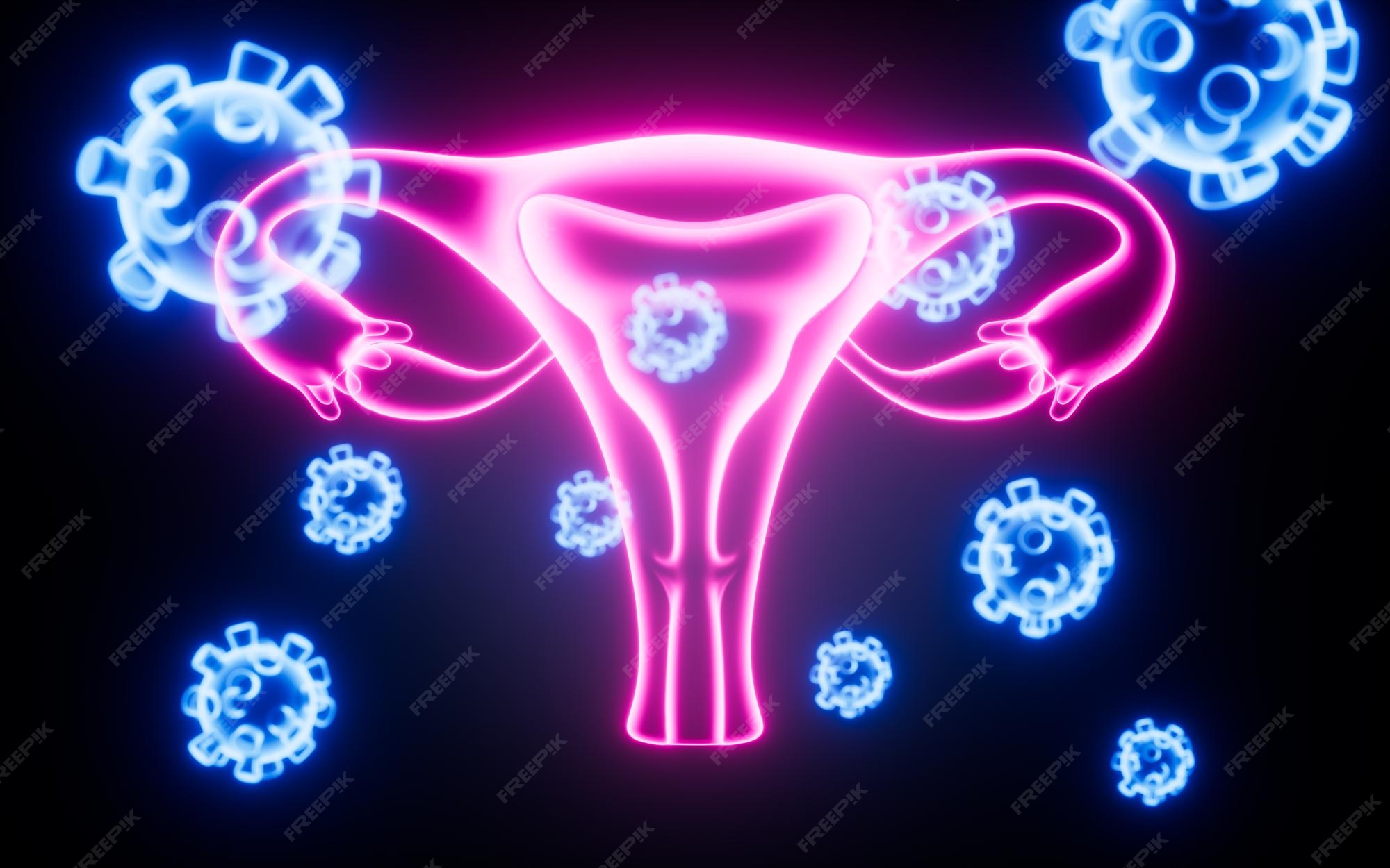 Premium Photo Virus Attack Uterus Hpv Infection Female Reproductive System 3d Rendering 3d