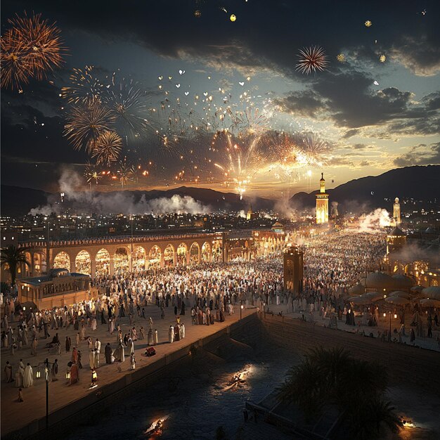 A visual of a community event celebrating the return of Hajj pilgrims ... A visual of a community event celebrating the return of Hajj pilgrims ...