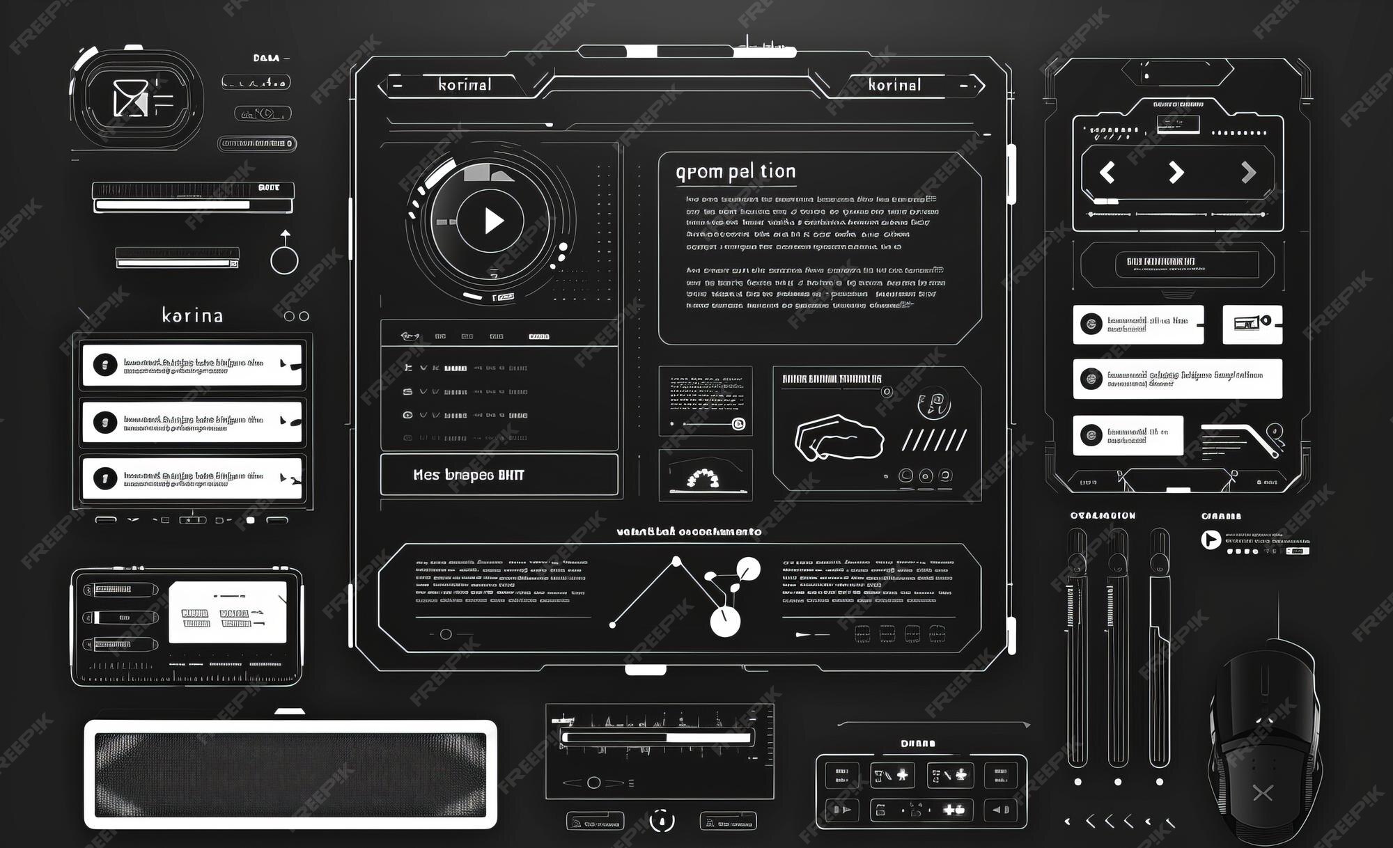 Premium Photo | The visual elements of the HUD for the interface Modern dialog boxes and ...