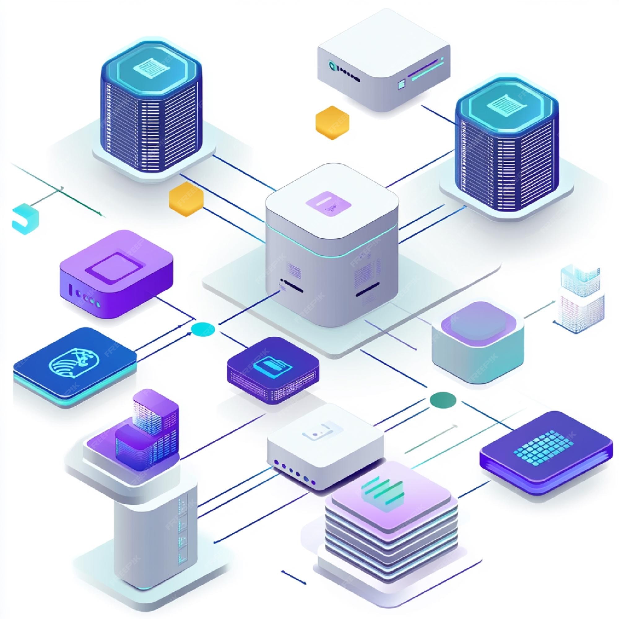 A visual of a mobile apps server architecture diagram showing API endpoints and databases ...