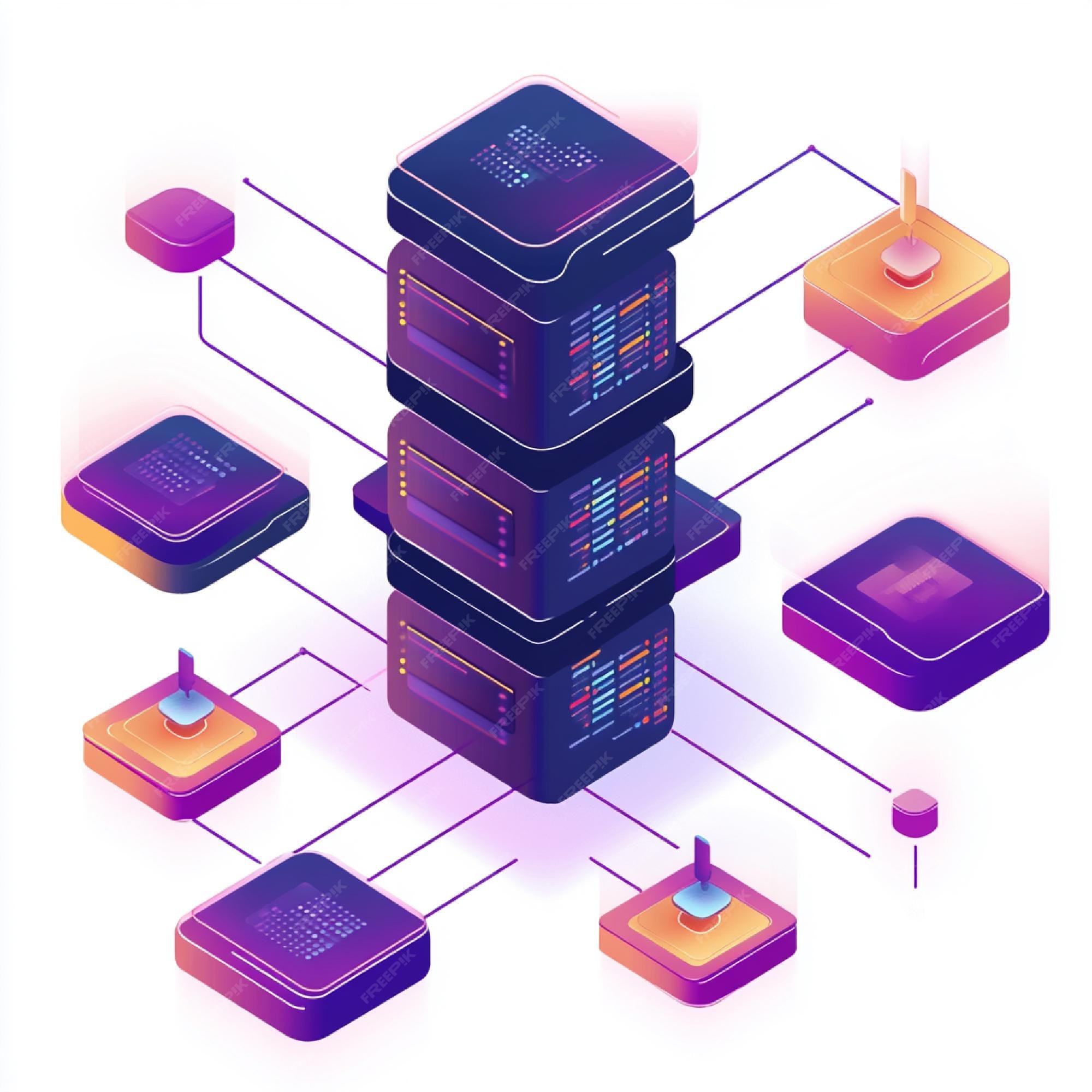 A visual of a mobile apps server architecture diagram showing API endpoints and databases ...