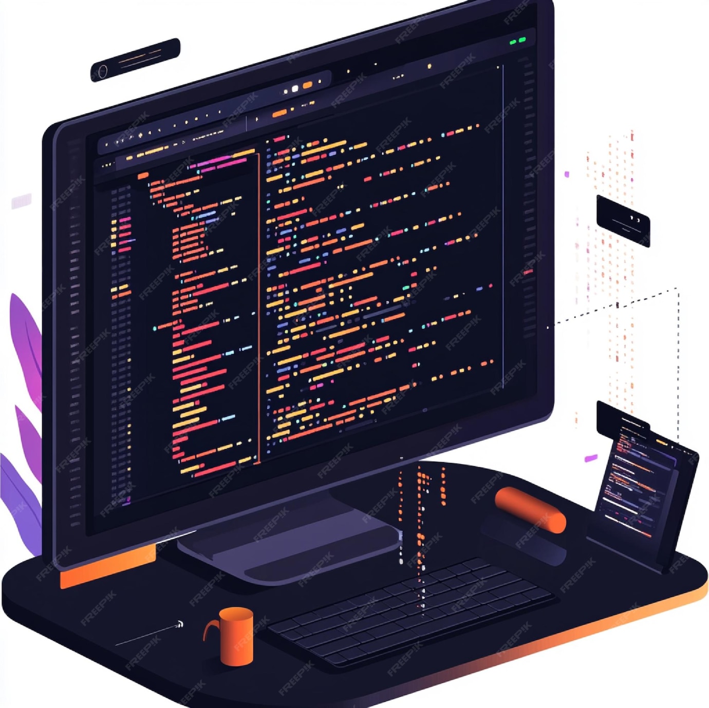 A visual representation of a code debugging process with highlighted ...