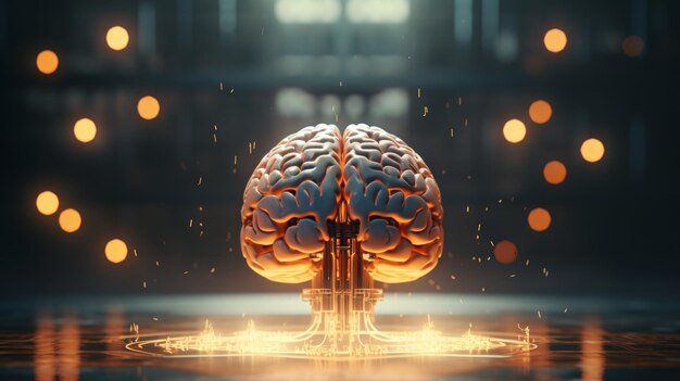 Premium Photo | Generative AI Visualization of an AI brain as a threedimensional holographic ...