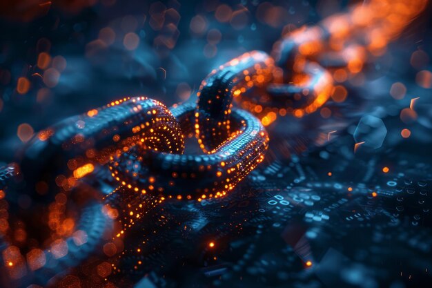 A Visualization Of A Blockchain Network With Data Blocks Linked By