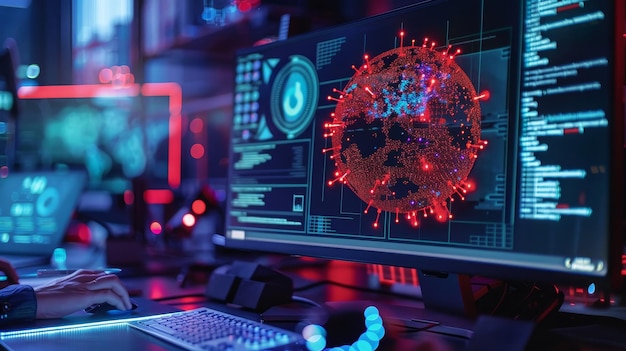 Premium Photo | The visualization of a malware attack and its ... Premium Photo | The visualization of a malware attack and its ...