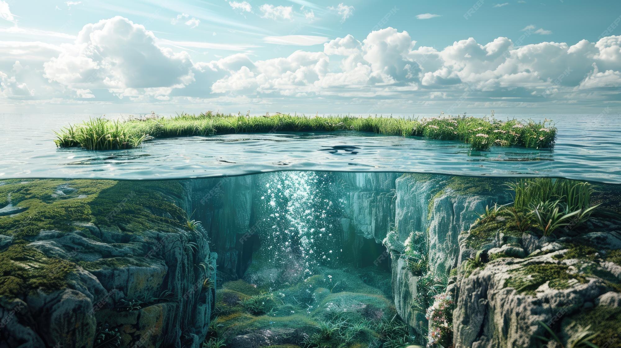 Premium Photo | Visualization of the process of converting sea water ... Premium Photo | Visualization of the process of converting sea water ...