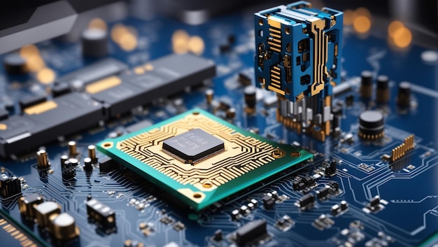 Premium AI Image | Visualizing Advanced Technology Digital Lines Embrace AI Neural Networking ...