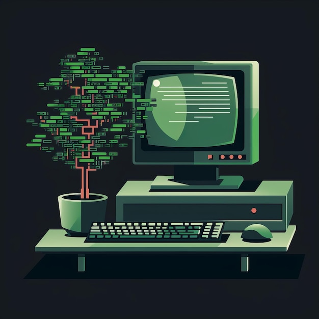 Premium AI Image | Visualizing Code 2D Representation of a Computer ...