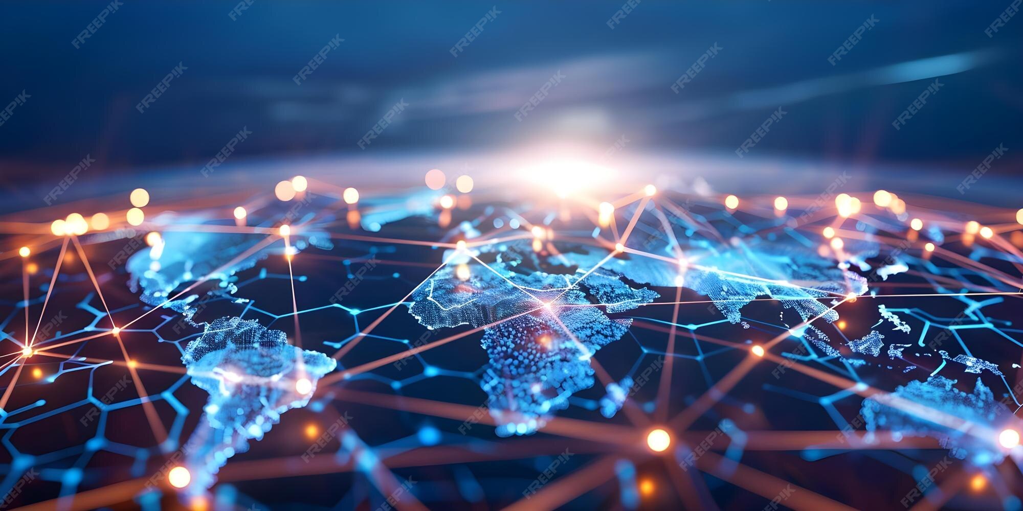 Visualizing Global Digital Networks An Interactive Map Of Node Connections Concept Digital