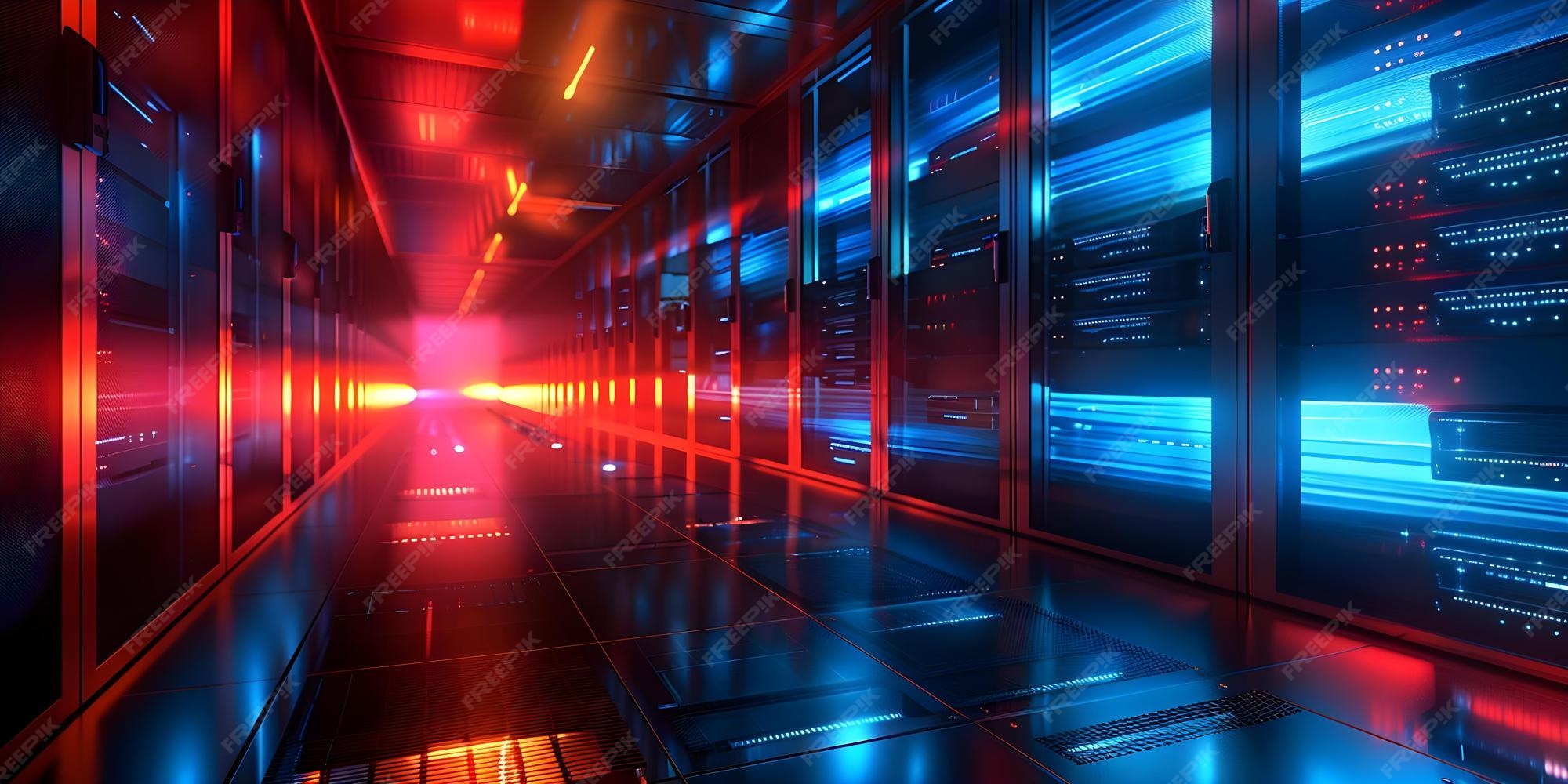 Premium Photo | Visualizing a server room with computer racks and data storage through D ...