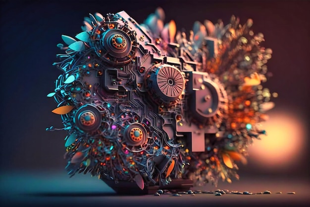 기계 학습 알고리즘 및 Ai 시스템의 반복 학습 및 데이터 분석 프로세스 시각화 프리미엄 사진