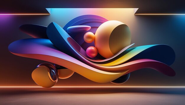 Vivid 3d Abstract Background Dynamic Full Color Gradient Effect
