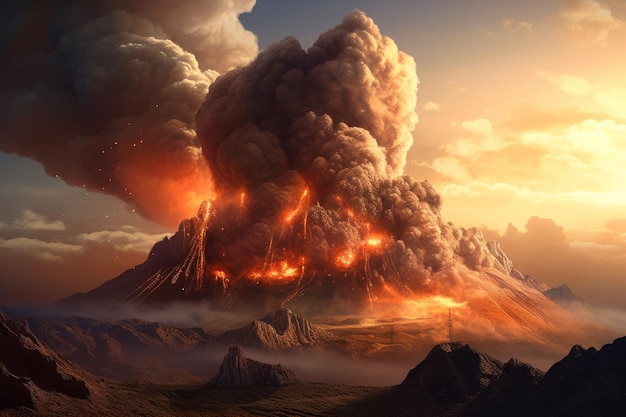 Premium AI Image | Volcano eruption fire Generate Ai Premium AI Image | Volcano eruption fire Generate Ai