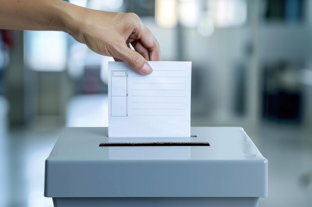 Voting with person casting ballot in ballot box | Premium AI-generated ... Voting with person casting ballot in ballot box | Premium AI-generated ...