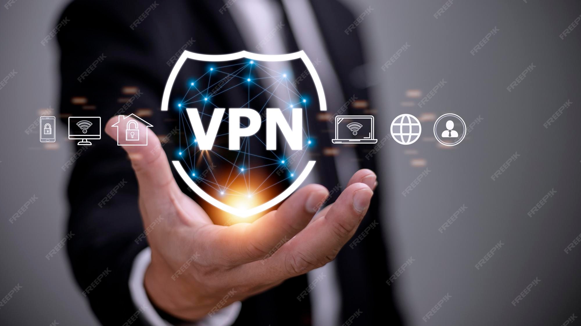 Premium Photo Vpn Secure Connection Concept Person Using Virtual Private Network Technology To