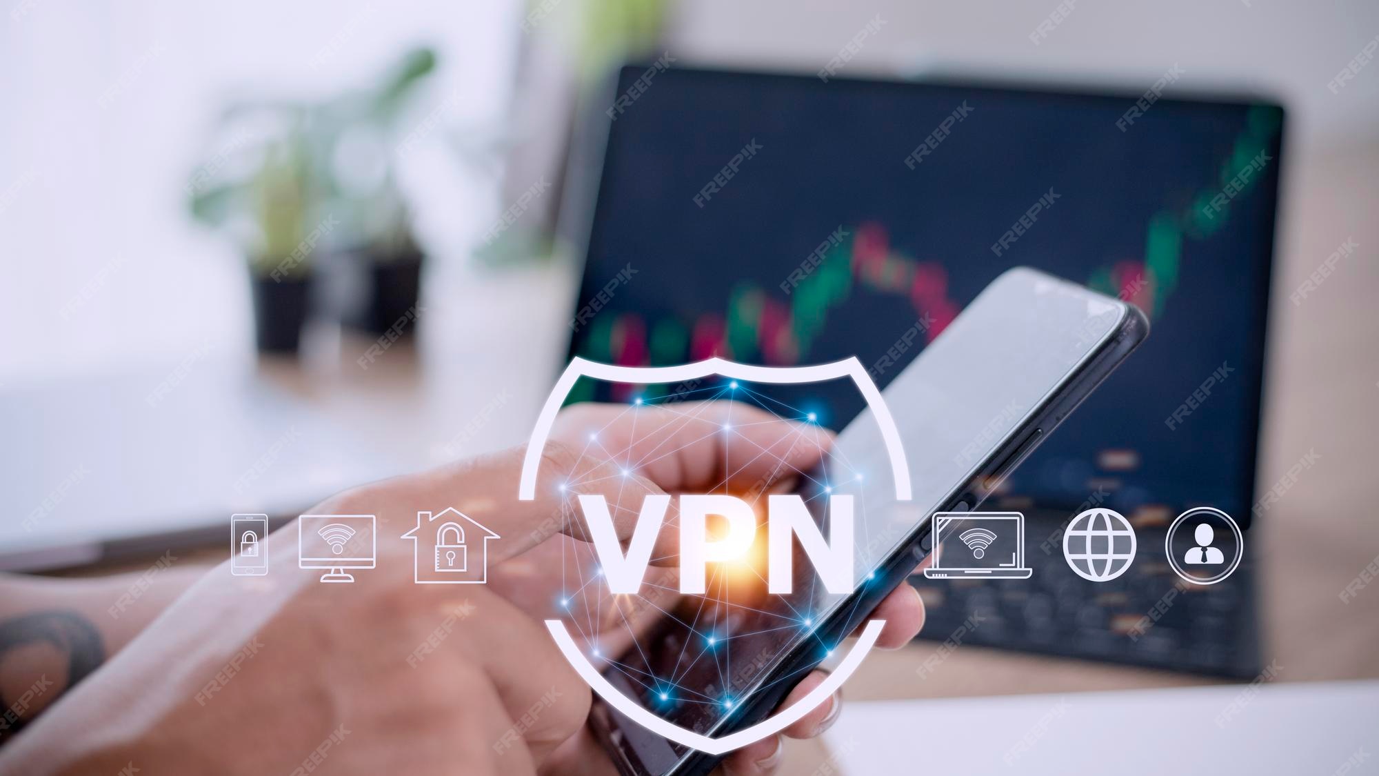 Premium Photo Vpn Secure Connection Concept Person Using Virtual Private Network Technology To