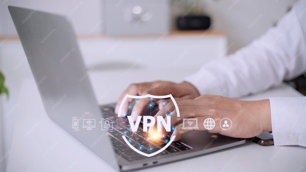 Premium Photo Vpn Secure Connection Concept Person Using Virtual Private Network Technology To