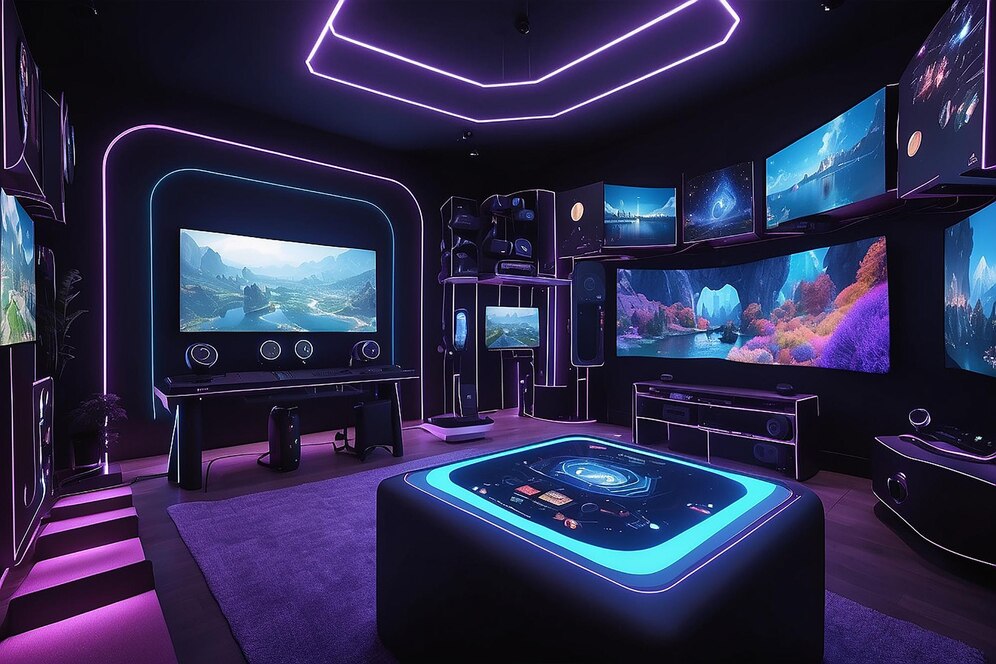 Premium Ai Image Vr Sensory Wonderland Interactive Gaming Oasis
