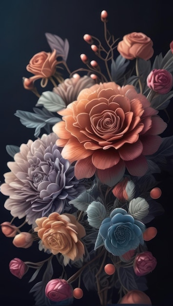 Premium AI Image | Wall Art Blossoms Exploring Variations of Roses and ... Premium AI Image | Wall Art Blossoms Exploring Variations of Roses and ...