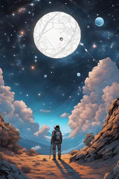 Premium Ai Image Wallpaper Starry Night Anime