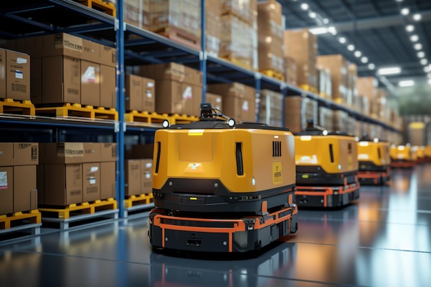 Premium Ai Image Warehouse Automation Agv Automated Guided Vehicle
