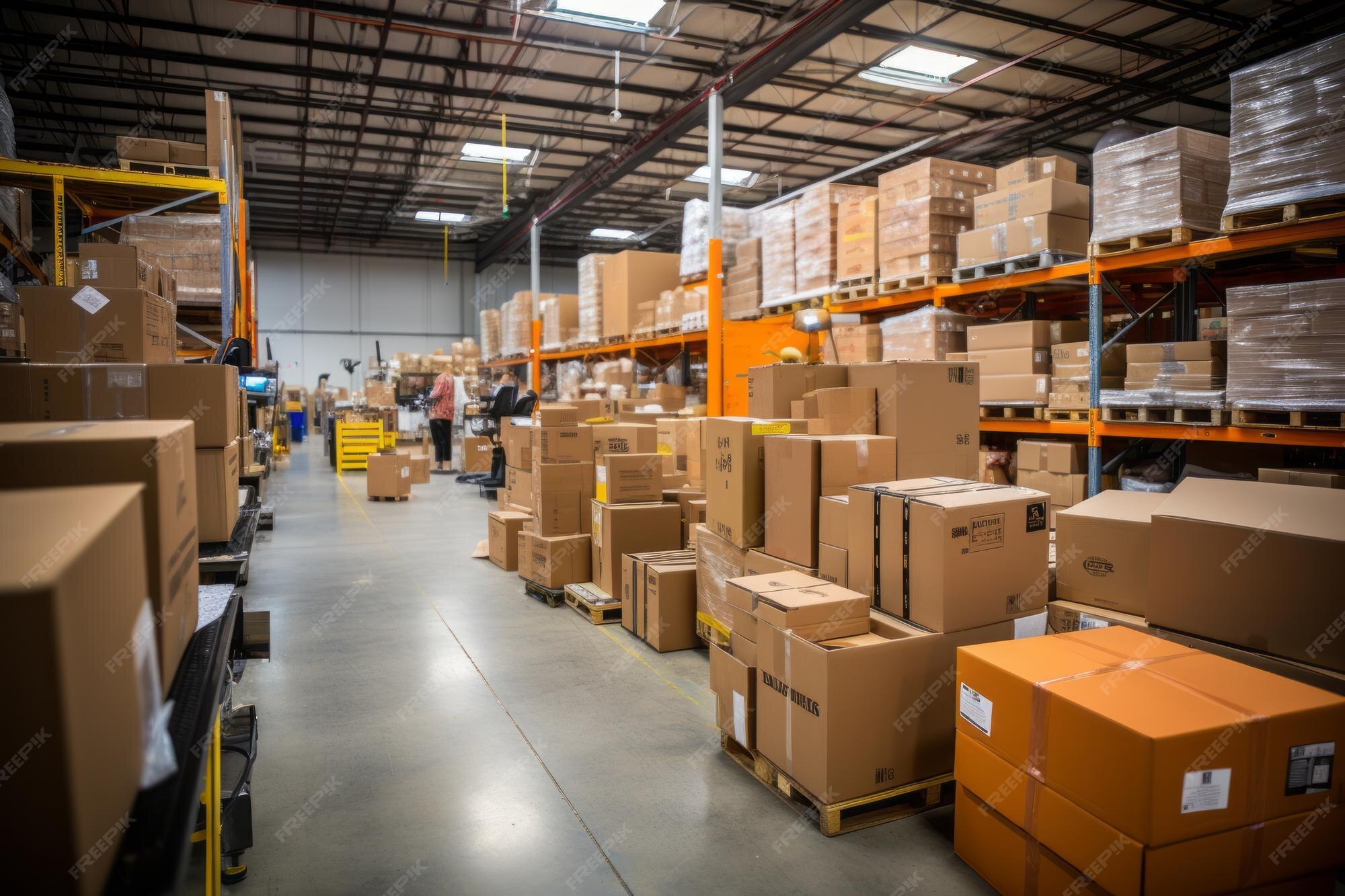 Premium Photo | Warehouse For ECommerce Fulfillment Works Generative AI Premium Photo | Warehouse For ECommerce Fulfillment Works Generative AI