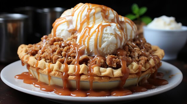 Premium AI Image | Warm and Gooey Apple Pie Premium AI Image | Warm and Gooey Apple Pie