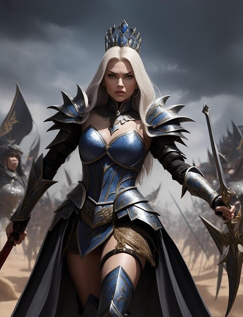 Premium AI Image | Warrior Queen Leading the Charge Premium AI Image | Warrior Queen Leading the Charge