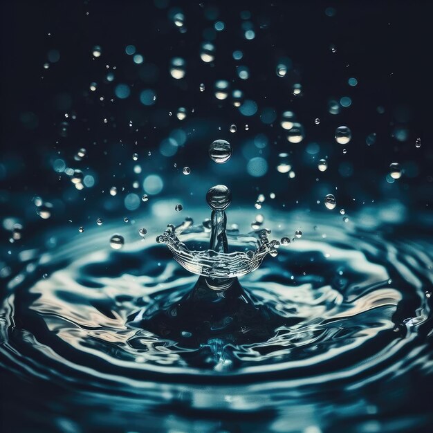 Premium AI Image | Water drop about to create ripple effect Premium AI Image | Water drop about to create ripple effect