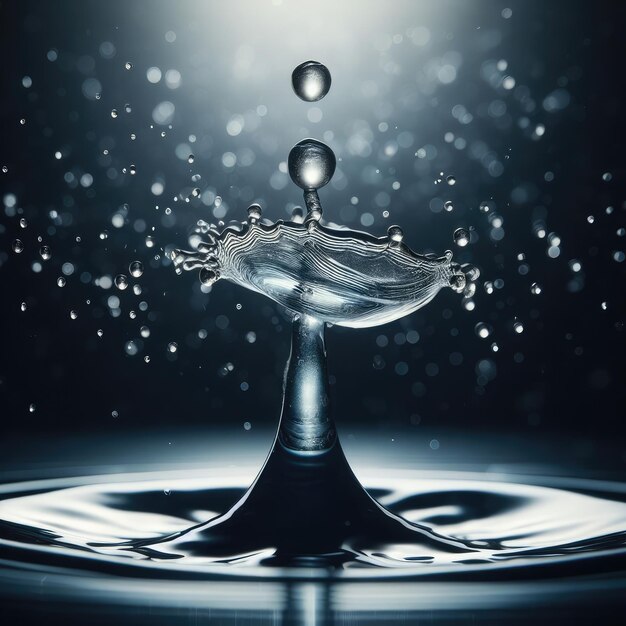 Premium AI Image | Water drop about to create ripple effect Premium AI Image | Water drop about to create ripple effect