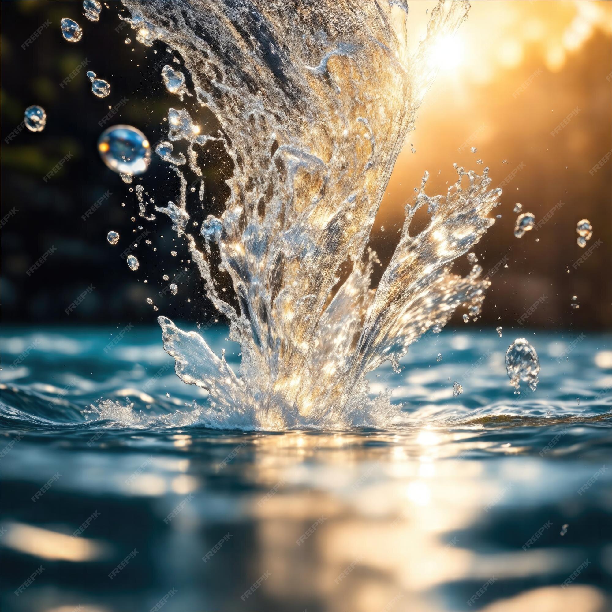Premium AI Image | Water splash with sparkling crisp radiant ... Premium AI Image | Water splash with sparkling crisp radiant ...